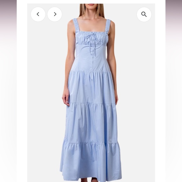 Moon River | Dresses | Moon River Blue Tiered Maxi Sundress | Poshmark